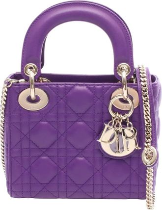 Dior 2010-2025 Mini Patent Cannage Lady Dior satchel - Violett