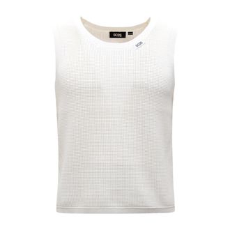 GCDS Canotta Open Knit Tank Top - - Tops - Herren - Wei&szlig; - S