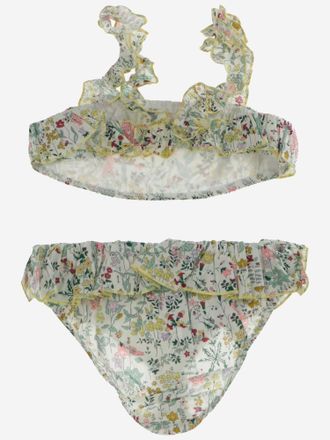 Il Gufo Girls Two-Piece Swimsuit Liberty Fabric Multicolour Swimsuits Sea Clothing