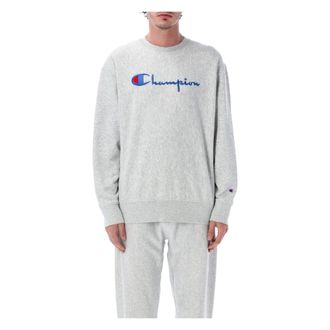 Champion Logo Rundhals-Sweatshirt - - Sweatshirts & Hoodies - Herren - Grau - S