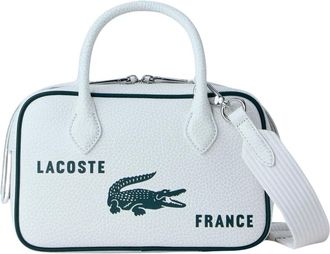 Lacoste unisex, Sacs, Blanc, Taille: ONE Size Runway Small Printed Leather Gym Bag
