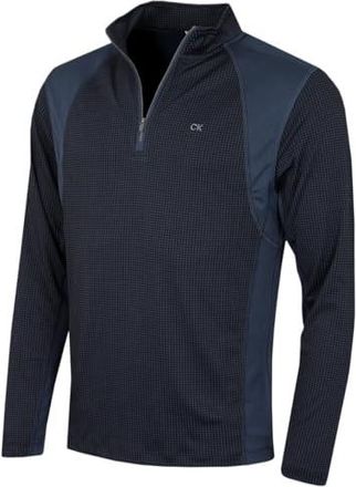 Calvin Klein Golf Hommes Micro Grille Half Baselayer Zip - Marine/Slate - XXXL