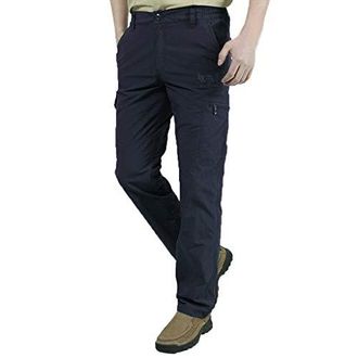 Generic Pantalon de jogging long et l&eacute;ger pour homme - Pantalon de sport avec plusieurs poches - Pantalon de loisirs vintage - Pantalon de travail a&eacute;r&eacute; - Coup