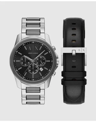 A|X Armani Exchange Chronograph-Uhr aus zweifarbigem Edelstahl mit austauschbarem Armband-Set in Zweifarbenoptik-Multi