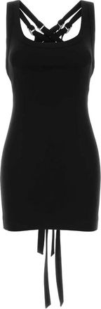 The Attico Femme, Robes, Noir, Taille: 38 FR Mini-robe en jersey &agrave; bretelles crois&eacute;es