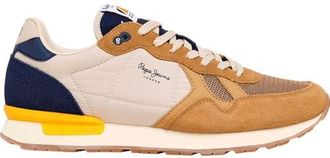Pepe Jeans London Mixte Brit Camp M Sneaker, Camel, 44 EU