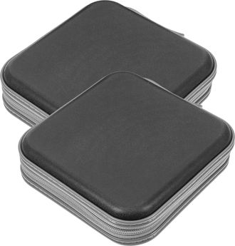 Artibetter 2 Stück CD DVD Organizer Tasche Fächer Leichter CD Halter Aufbewahrungstasche für Auto und Zuhause Robust Praktische Aufteilung Platzsparend ohne Aufd