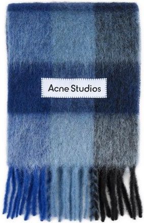 Acne Studios Echarpe &agrave; carreaux en laine m&eacute;lang&eacute;e