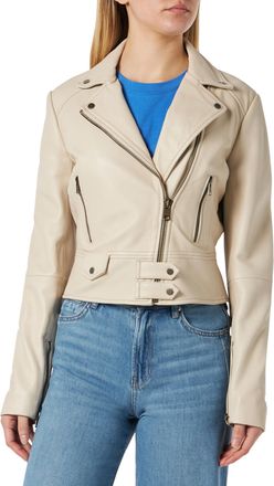 Pinko Damen Nappa-Nagel Jacke, D06_BEIGE-Farine HAFER, 40