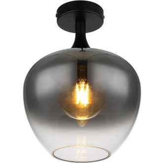 Globo Lighting Deckenleuchte - Maxy - schwarz - glas rauchglas - &oslash; 24cm - Globo