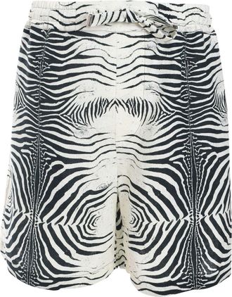 Roberto Cavalli Shorts mit Zebra-Print - Weiß