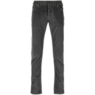 Jacob Cohen Jean en velours c&ocirc;tel&eacute; gris fonc&eacute; jambe droite - Homme - Jeans - Gris - Taille: W30