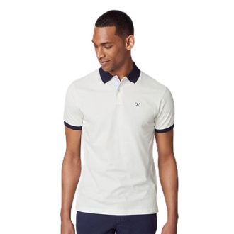 Hackett Herren Selvedge Placket Polohemd, White (White), S