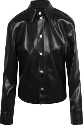 Nanushka Femme, Blouses et Chemises, Noir, Taille: 42 FR Okobor veste-chemise en cuir v&eacute;gan