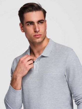 Ombre Langarm-Poloshirt Herren-Poloshirt mit langen &Auml;rmeln im Regular Fit