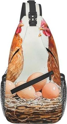 Generic Sac &agrave; dos de voyage &agrave; bandouli&egrave;re pour homme Motif poule de ferme