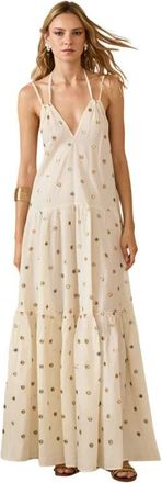 Souvenir Femme, Robes, Blanc, Taille: 40 FR Vestido aplicaciones