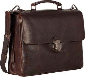 Leonhard Heyden Aktentasche Laptoptasche mit Laptopfach Roma Briefcase 2 Compartments Brown braun