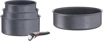 T-fal Ingenio Natural On Batterie de cuisine 4 pi&egrave;ces, Rev&ecirc;tement antiadh&eacute;sif, Induction, Fabriqu&eacute; en France L7669253 & Ingenio Natural Force Sauteuse 24 cm