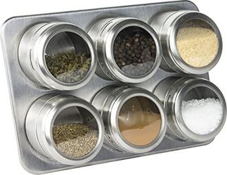 COOK CONCEPT Kb5989 - Halterung und Gewürzgläser mit Magnet, X6 Küche, Aufbewahrung sonstiges Zubehör