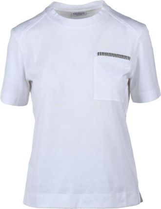 Brunello Cucinelli Femme, Tops, Blanc, Taille: 36 FR T-Chemises