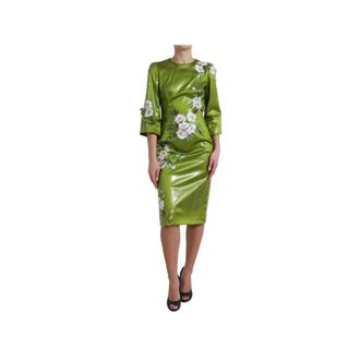 Dolce & Gabbana Blumenmuster Bleistiftkleid Midi - - Dresses - Damen - Gr&uuml;n - S