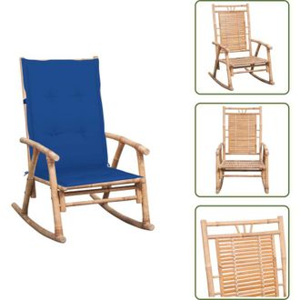 vidaXL Terrassenstuhl - vidaXL Schaukelstuhl mit Kissen Bambus - Kissen