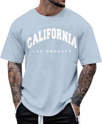 Generic T-shirts pour hommes à col rond t-shirts dété surdimensionnés pour homme à manches courtes t-shirt dextérieur t-shirt de sport imprimé t-shirts basiqu