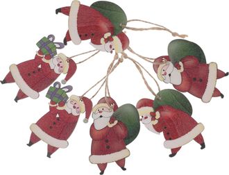 Cabilock 6stücke Holzanhänger Für Weihnachten Rustikale Christbaumschmuck-Ornamente Zum Aufhängen Mit Teilen Für Drinnen Und Draußen Weihnachtsdeko-Accessoires