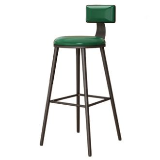 Generic Industrieller Barhocker mit R&uuml;ckenlehne aus PU-Leder, hoher K&uuml;chen-Fr&uuml;hst&uuml;cksstuhl, Schwarze Metallbeine f&uuml;r Wohnzimmer, Esszimmer, Kneipe oder Caf&eacute;