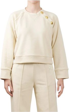 Pinko Pinko, Femme, Sweatshirts et sweats &agrave; capuche, Beige, Taille: 38 FR Margarina Maglia