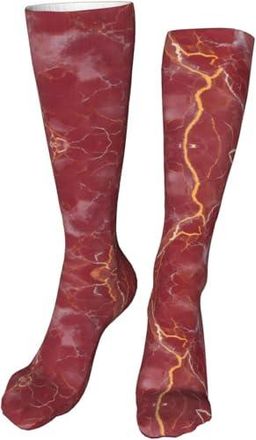 Generic Homme Chaussettes 50cm, Marbre rouge abstrait Antid&eacute;rapante Hommes Socquettes Durable Chaussettes Courtes pour Training Marche Femme