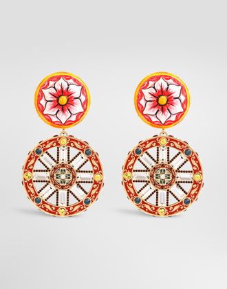 Dolce & Gabbana Clip-ohrringe Mit Carretto-rad - Frau Bijoux Mehrfarbig Metall Onesize