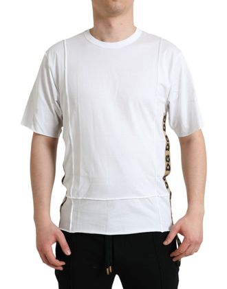 Dolce & Gabbana Mens White Logo Crew Neck Short Sleeves T-Shirt Cotton