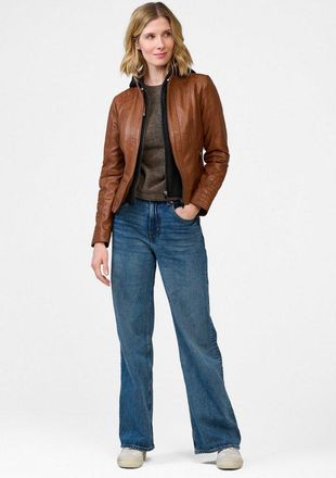 Ricano Lederjacke Rania Lederjacke mit Kapuze und Bikerapplikationen