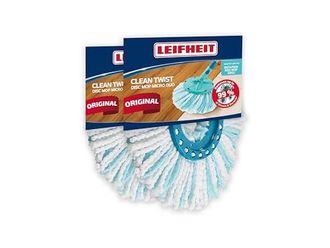 Leifheit Ersatzkopf CLEAN TWIST Disc Mop Ergo micro duo 2er Set, Wischbezug Disc Mop Ergo, Ersatzbezug, 2er Set