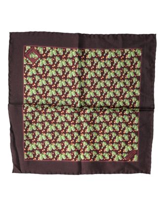 Dolce & Gabbana Mens Brown Cactus Print Square Handkerchief Scarf