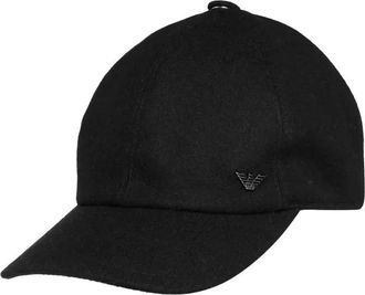 Emporio Armani Caps & M&uuml;tzen - Wool Blend Felt Baseball Cap - Gr. L - in Schwarz - f&uuml;r Damen