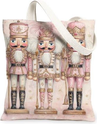 Generic Sac fourre-tout en toile motif casse-noisette de No&euml;l, design fantaisie, l&eacute;ger, lavable, pour les vacances, le shopping, lext&eacute;rieur, p&ecirc;che, 13x15 Inch