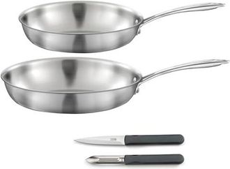 Cuisinox Set cuisson et coutellerie - Gourmet - Compatible tous feux dont induction - Acier Inoxydable - Poign&eacute;e fixe - Sans PFAS, PTFE, PFOA - Made in France,