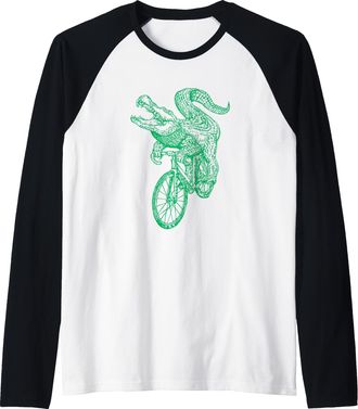 Seembo Alligator Fahrrad Cool Reptil Krokodil Reitrad Raglan