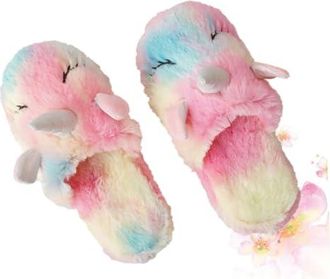 Supvox Pantoufles En Coton Licorne Pantoufles Chaudes Maison Antid&eacute;rapantes Pour Int&eacute;rieur Hommes Et Femmes Confortables Maison l