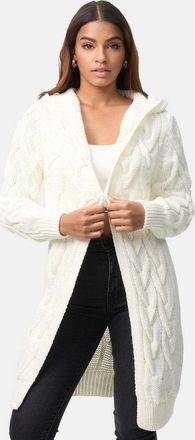 Elara Cardigan Damen Strickcardigan mit Kapuze & Zopfmuster Oversize