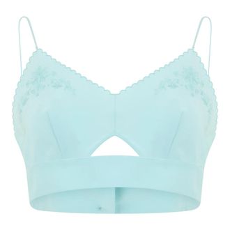 Alberta Ferretti Kurzes Oberteil mit zentraler &Ouml;ffnung - - Tops - Damen - Blau - S