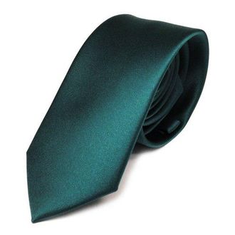 TigerTie étroit satin cravate vert petrol dunkles turquoise unicolor Polyester