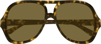 Chlo&eacute; CH0289S-006 Pilot Oversize Tortoiseshell Sunglasses - Brown