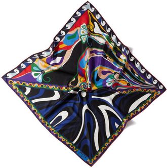 Pucci Gro&szlig;er Schal mit Marmo und Orchidee-Print - Schwarz