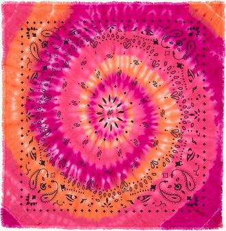 Kujten Grand bandana cachemire imprim&eacute; tie dye - Grand Bandana Hachiko Sunny Print