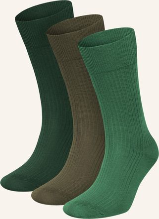 DillySocks Dillysocks 3er-Pack Socken Premium Ribbed Collection gruen
