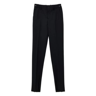 Gucci Schwarze ma&szlig;geschneiderte Hose mit metallischem Detail - - Trousers - Damen - Schwarzk - M